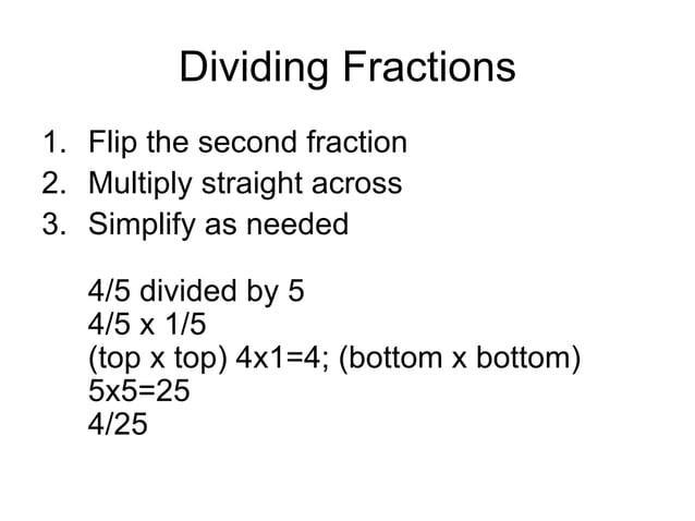 Dividing Fractions & Mixed Numbers | PPT