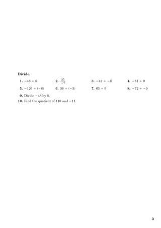 Dividing Integers | PDF