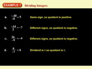 Dividing integers | PPT