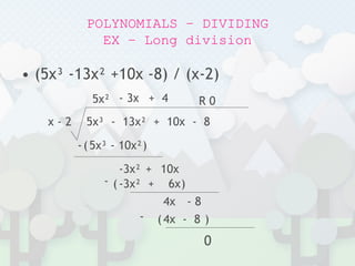 Dividing polynomials | PPTX