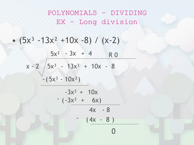Dividing polynomials | PPTX | Computing | Technology & Computing