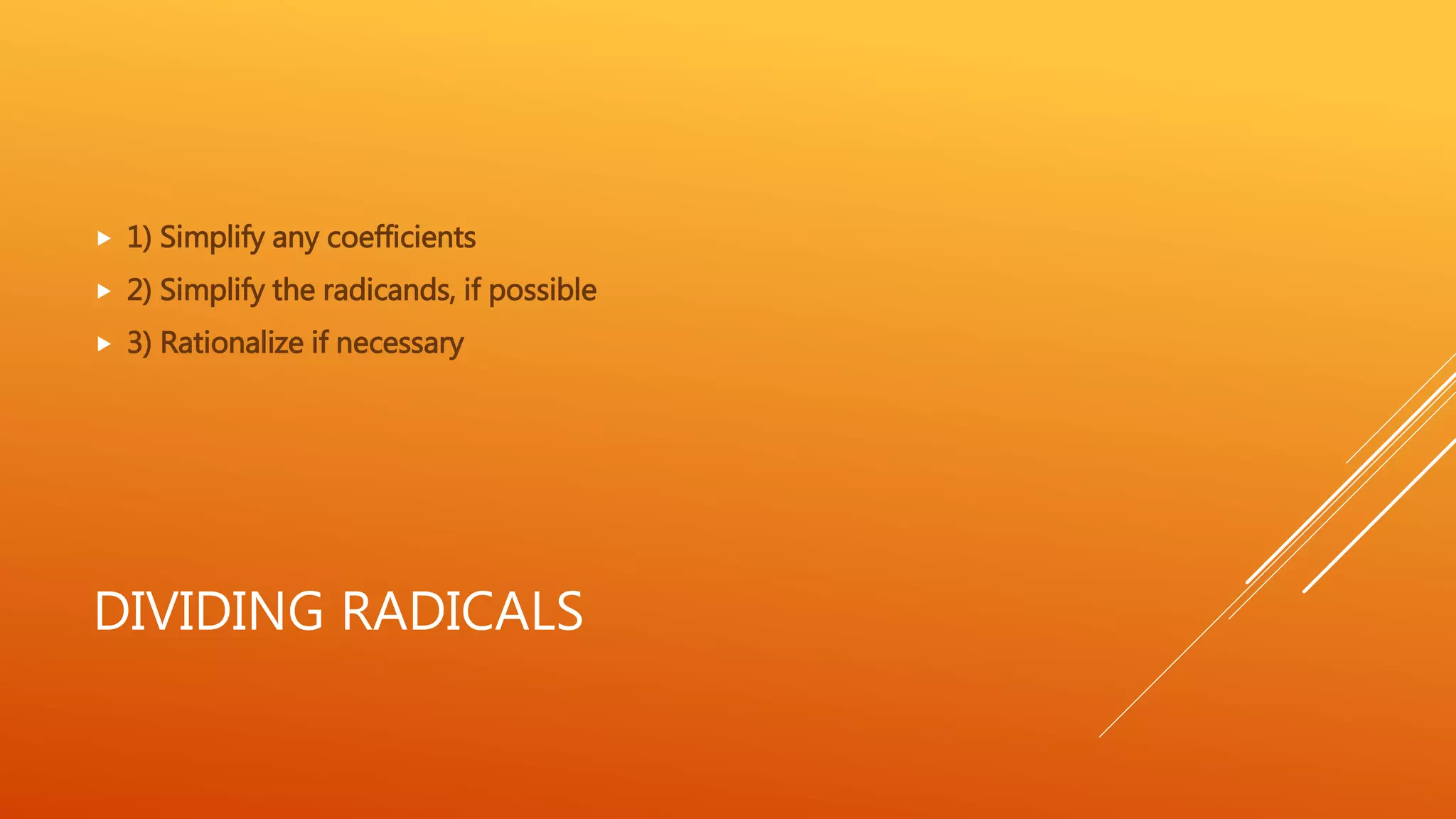 Dividing Radicals using Conjugates | PPTX