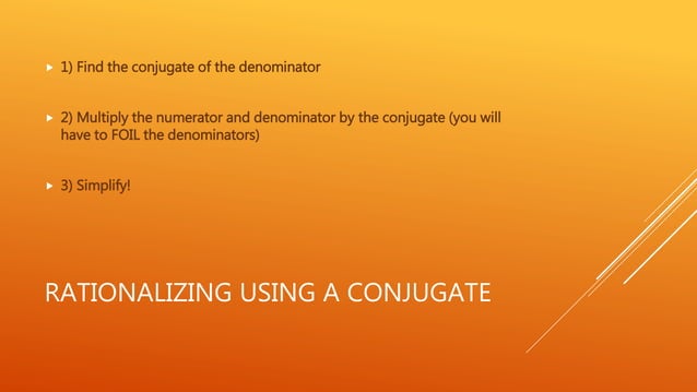 Dividing Radicals using Conjugates | PPT