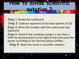 Dividing scientific notation | PPTX