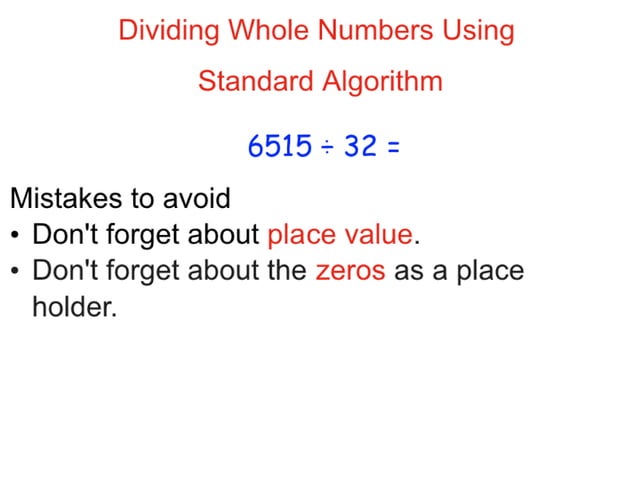 Dividing using standard algorithm | PPT | Free Download Dividing using standard algorithm | PPT | Free Download