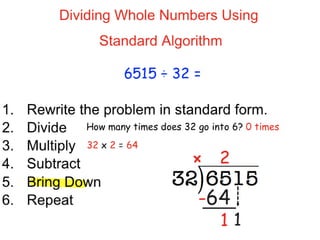 Dividing using standard algorithm | PPT
