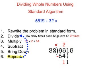 Dividing using standard algorithm | PPT