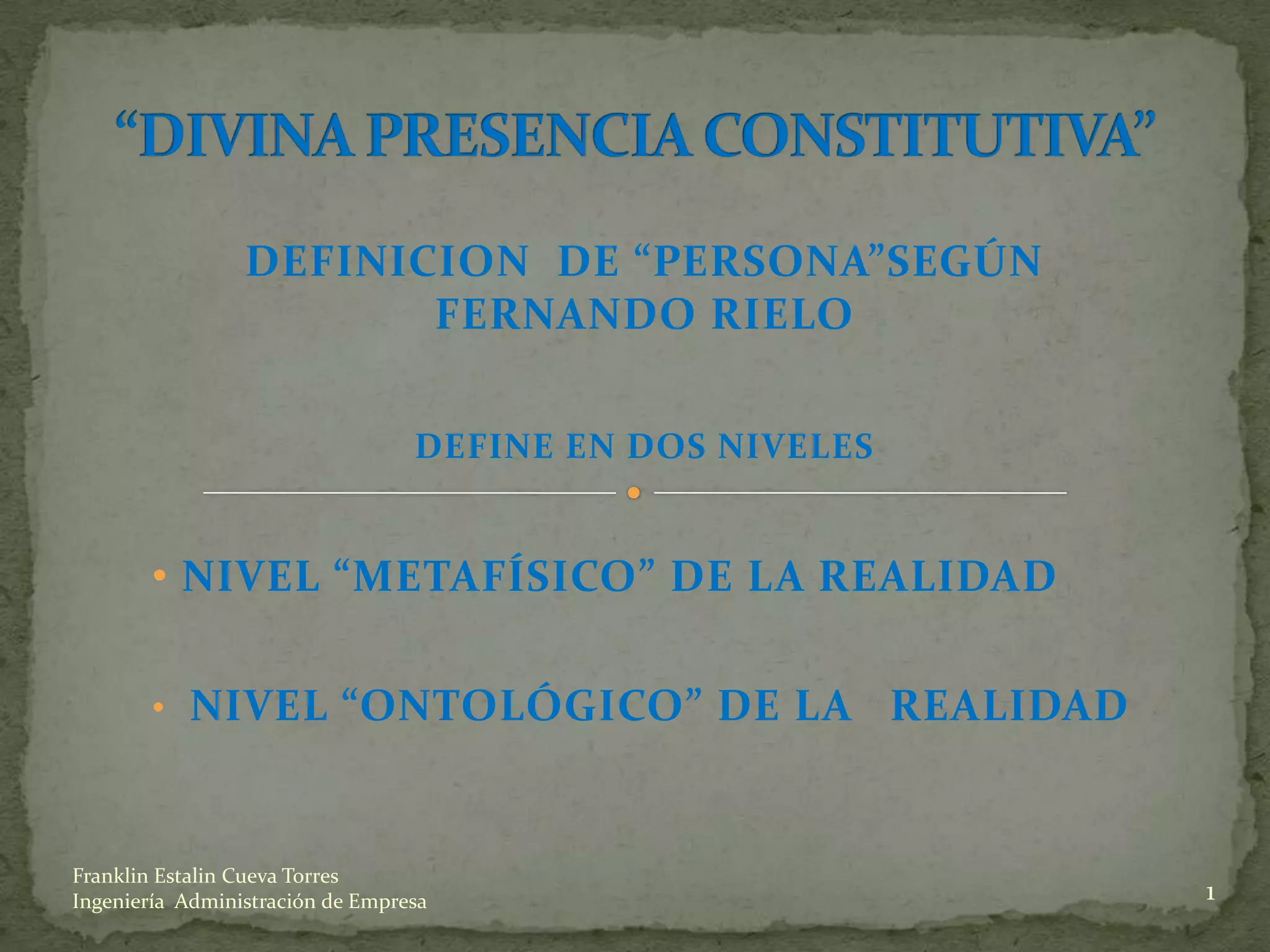DIVINA PRESENCIA CONSTITUTIVA | PPT