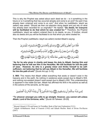Divine pre decree.doc | Islam | Religion & Spirituality