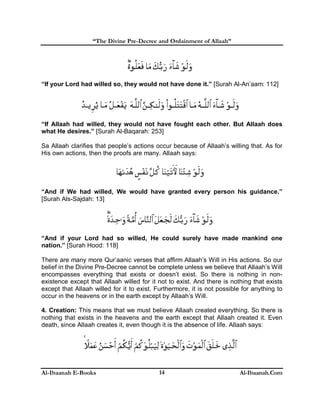 Divine pre decree.doc | Islam | Religion & Spirituality