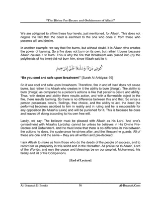 Divine pre decree.doc | Islam | Religion & Spirituality