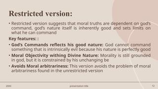 The presentation on Divine Command Theory ppt | PPTX