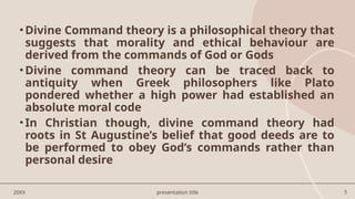 The presentation on Divine Command Theory ppt | PPTX