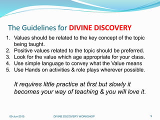 Divine discovery integrate values with school subjects | PPTX