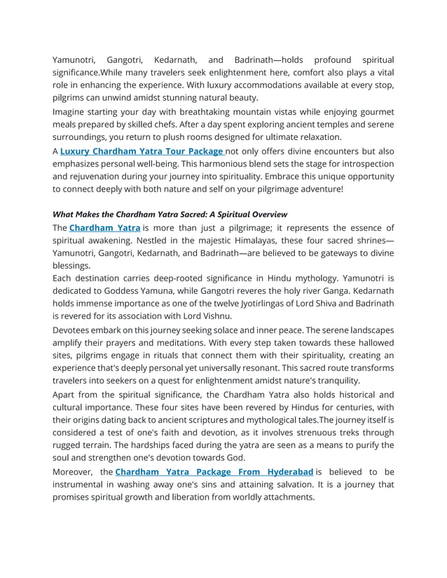 Divine Elegance- The Ultimate Chardham Yatra | PDF