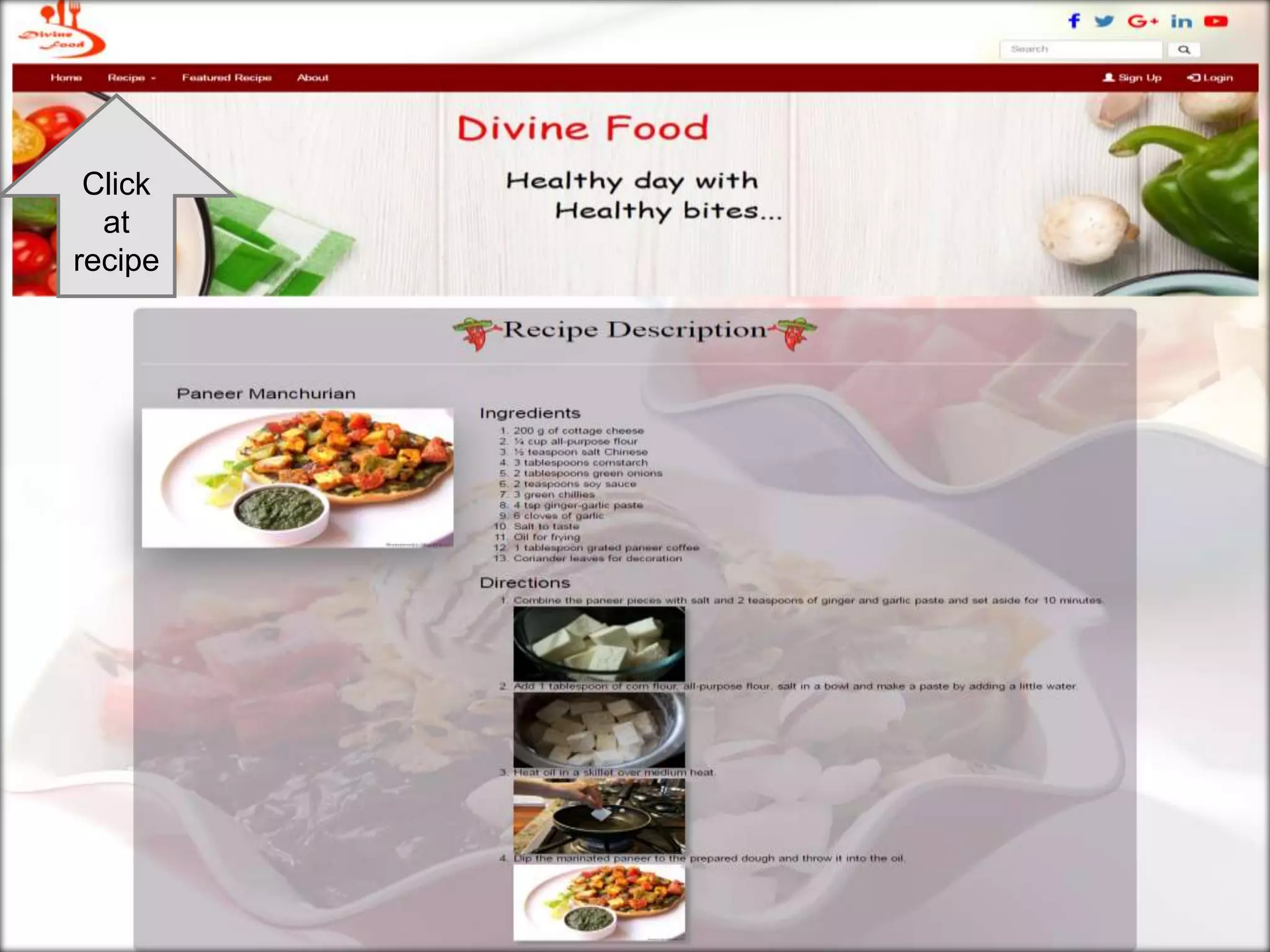 Divine food (Food Recipe Website) | PPTX