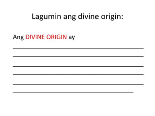 Divine origin COT-RPMS aligned by JUAN R. VENTENILLA III | PPTX