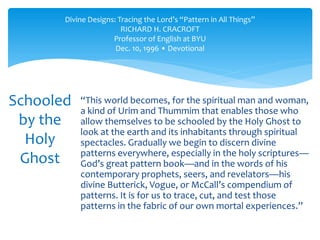 Divine patterns in education | PDF | Christianity | Religion & Spirituality