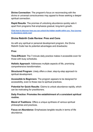 Divine Rebirth Code Reviews-Can It Unlock God's Abundance in Just 7 ...