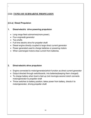 Diving and propulsion system of modern diesel-electric submarine | PDF