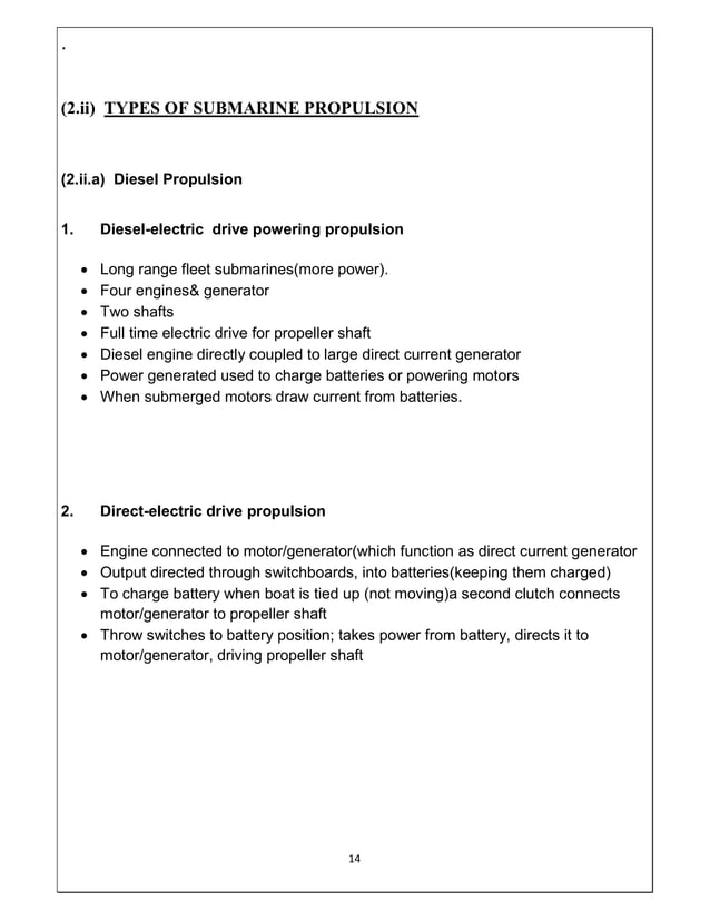 Diving and propulsion system of modern diesel-electric submarine | PDF