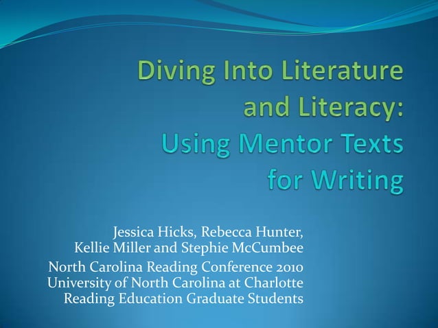 Diving Into Literature For Writing | PPT