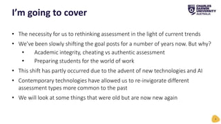 Strategies for trusting online assessment in the age of artificial ...