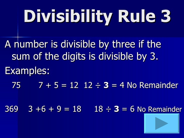 Divisability rules