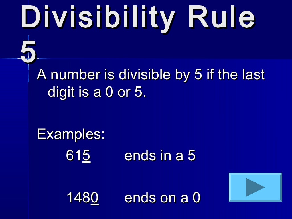 Divisibility rules