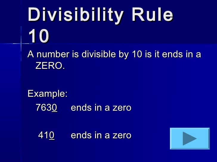 Divisibility rules