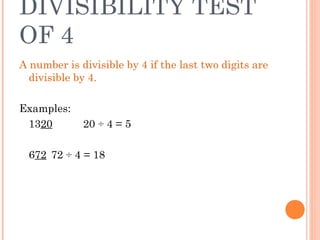 Divisability rulescl6 | PPT