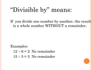 Divisability rulescl6 | PPT