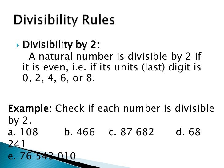 Divisibility