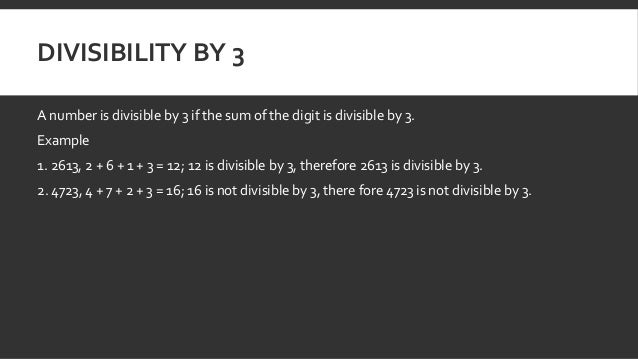 Divisibility
