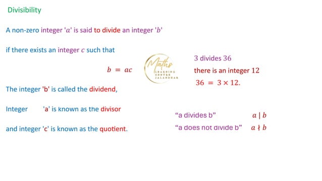 Divisibility of numbers (Number Systems) | PPT