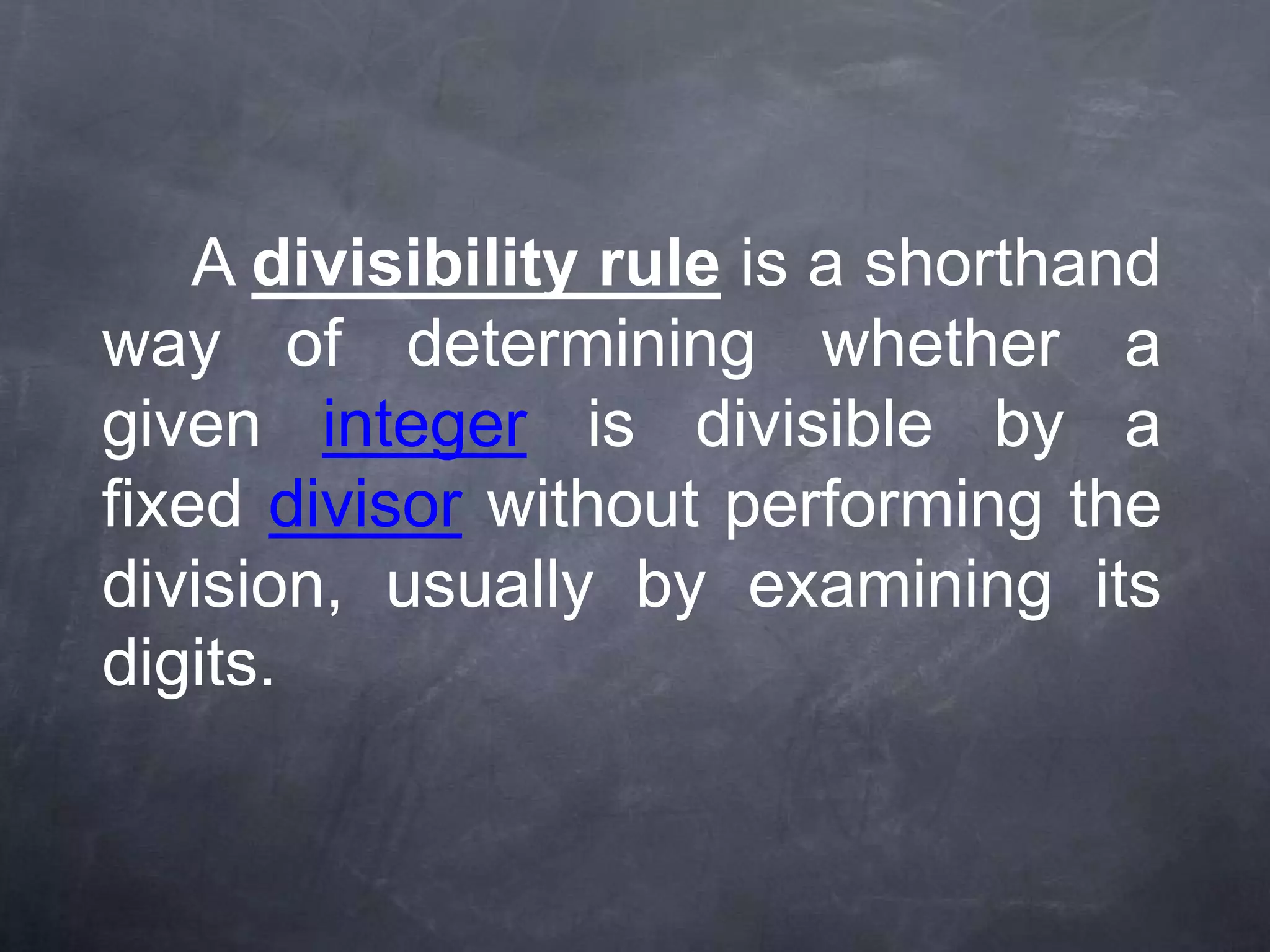 Divisibility rule | PPTX