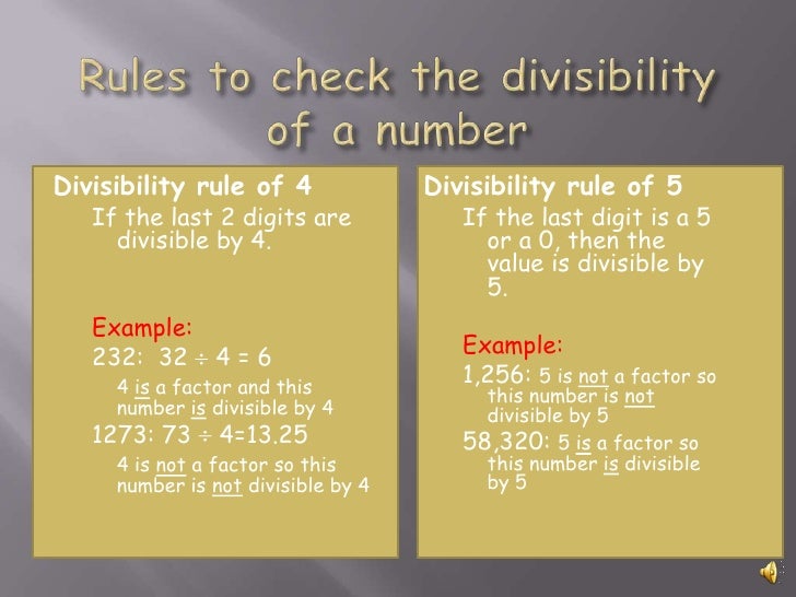 Divisibility Rules