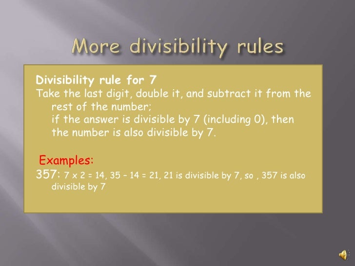 Divisibility Rules