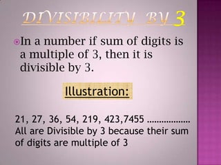 Divisibility rules | PPTX