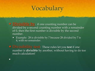 Divisibility rules | PPTX