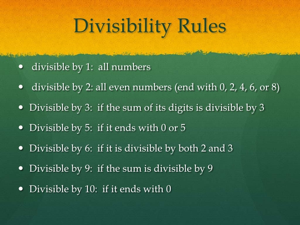 Divisibility rules
