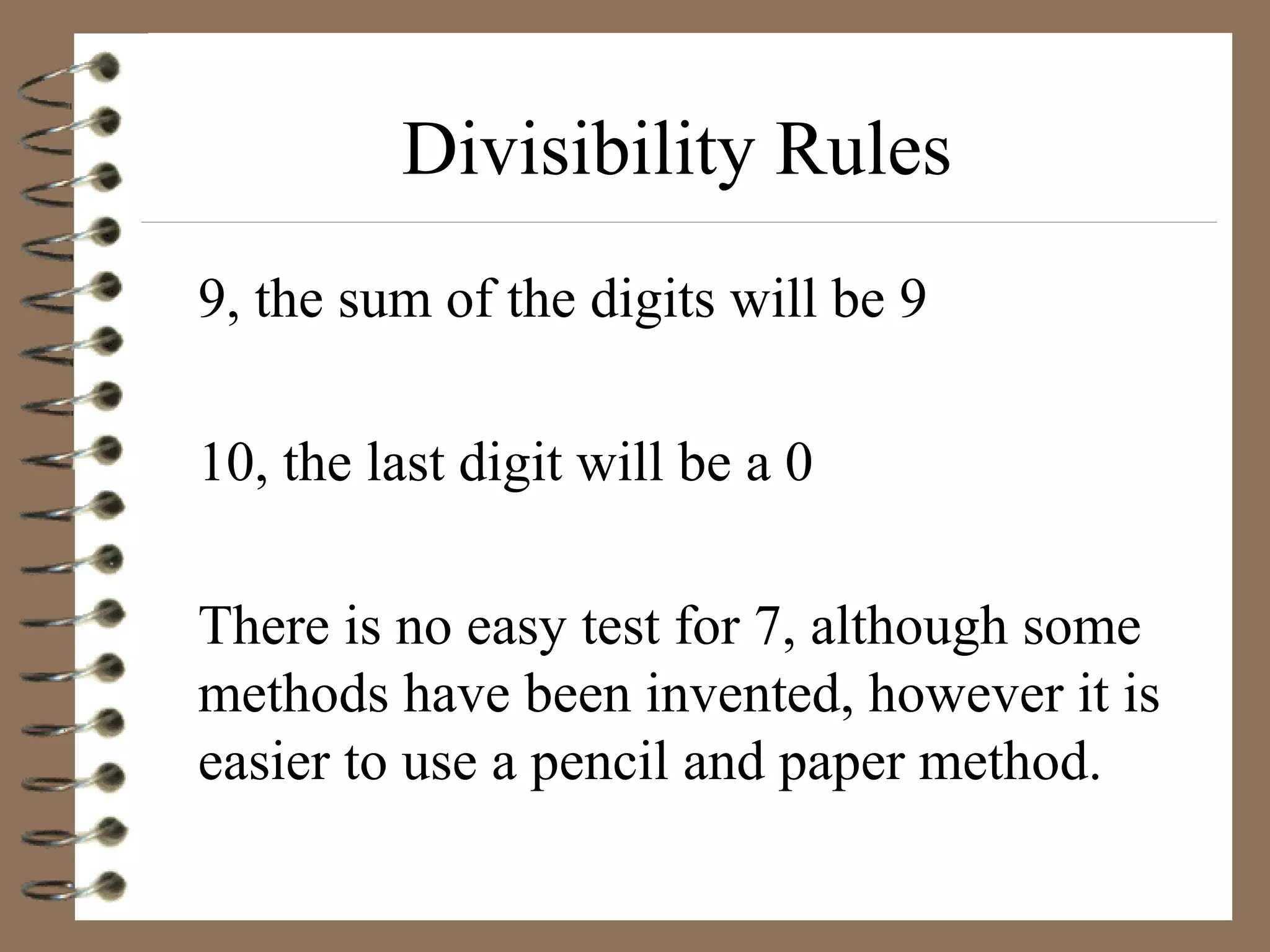 Divisibility rules | PPT | Games and Puzzles | Hobbies & Interests