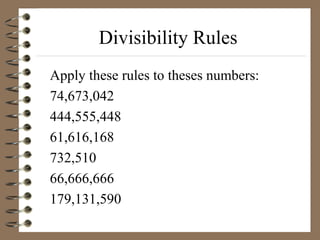 Divisibility rules | PPT