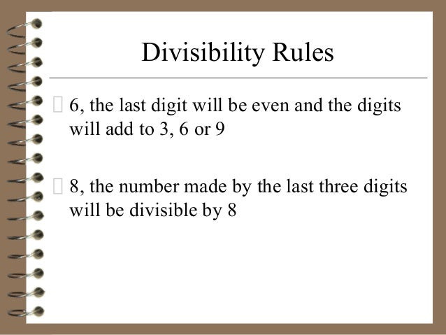 Divisibility rules