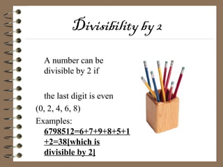 Divisibility rules | PPT
