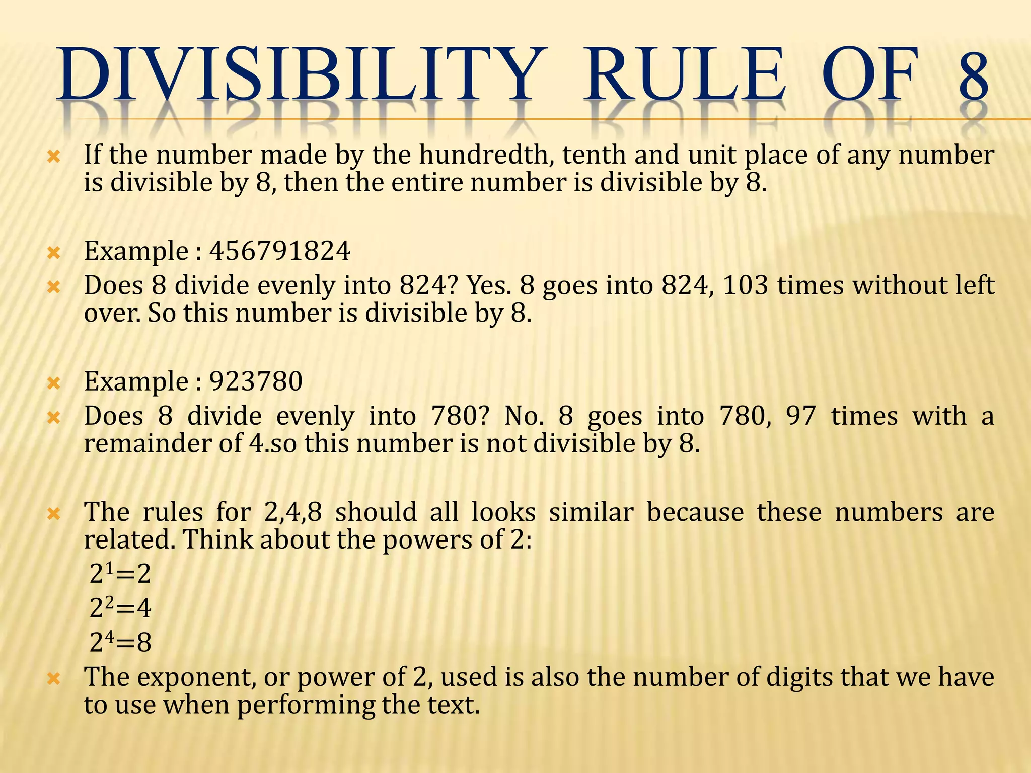 Mathematics - Divisibility Rules From 0 To 12 | PPTX