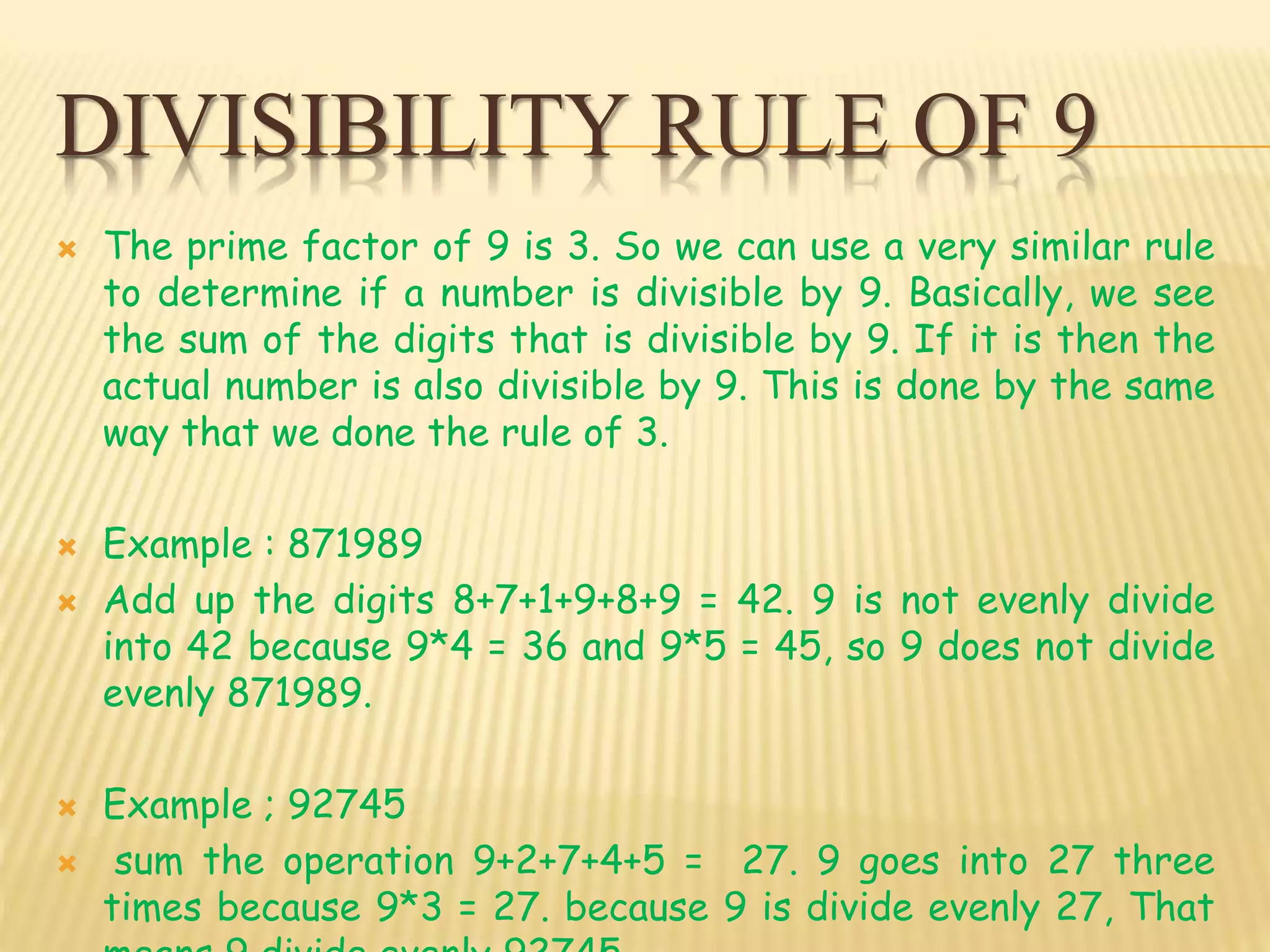 Mathematics - Divisibility Rules From 0 To 12 | PPTX