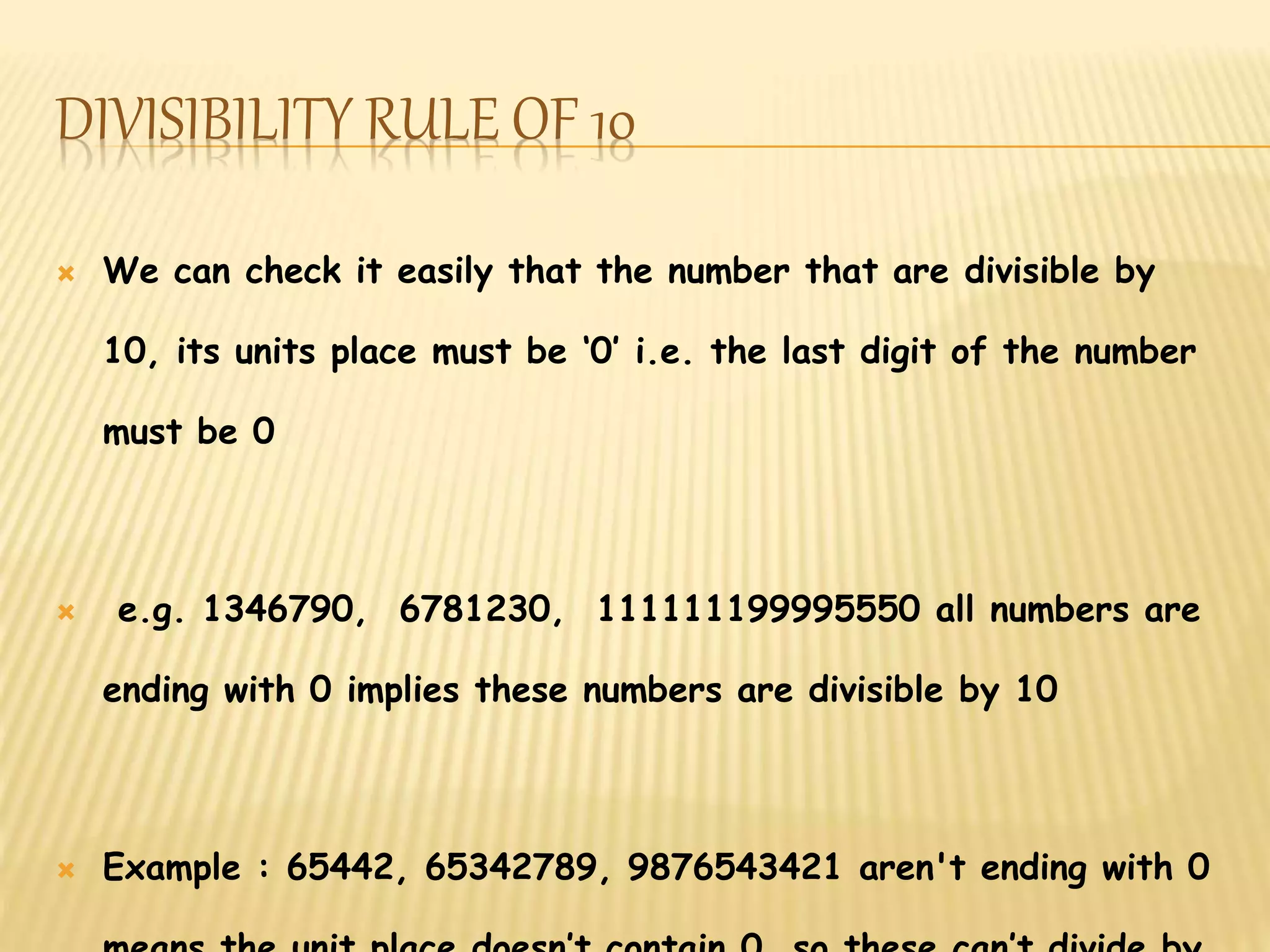 Mathematics - Divisibility Rules From 0 To 12 | PPTX