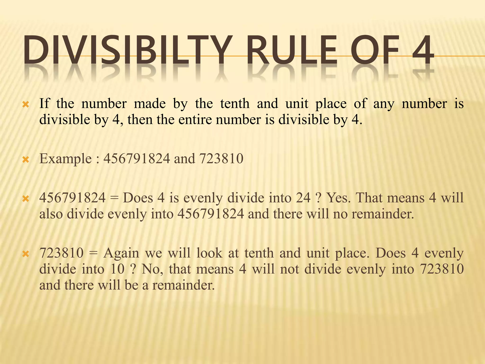 Mathematics - Divisibility Rules From 0 To 12 | PPTX
