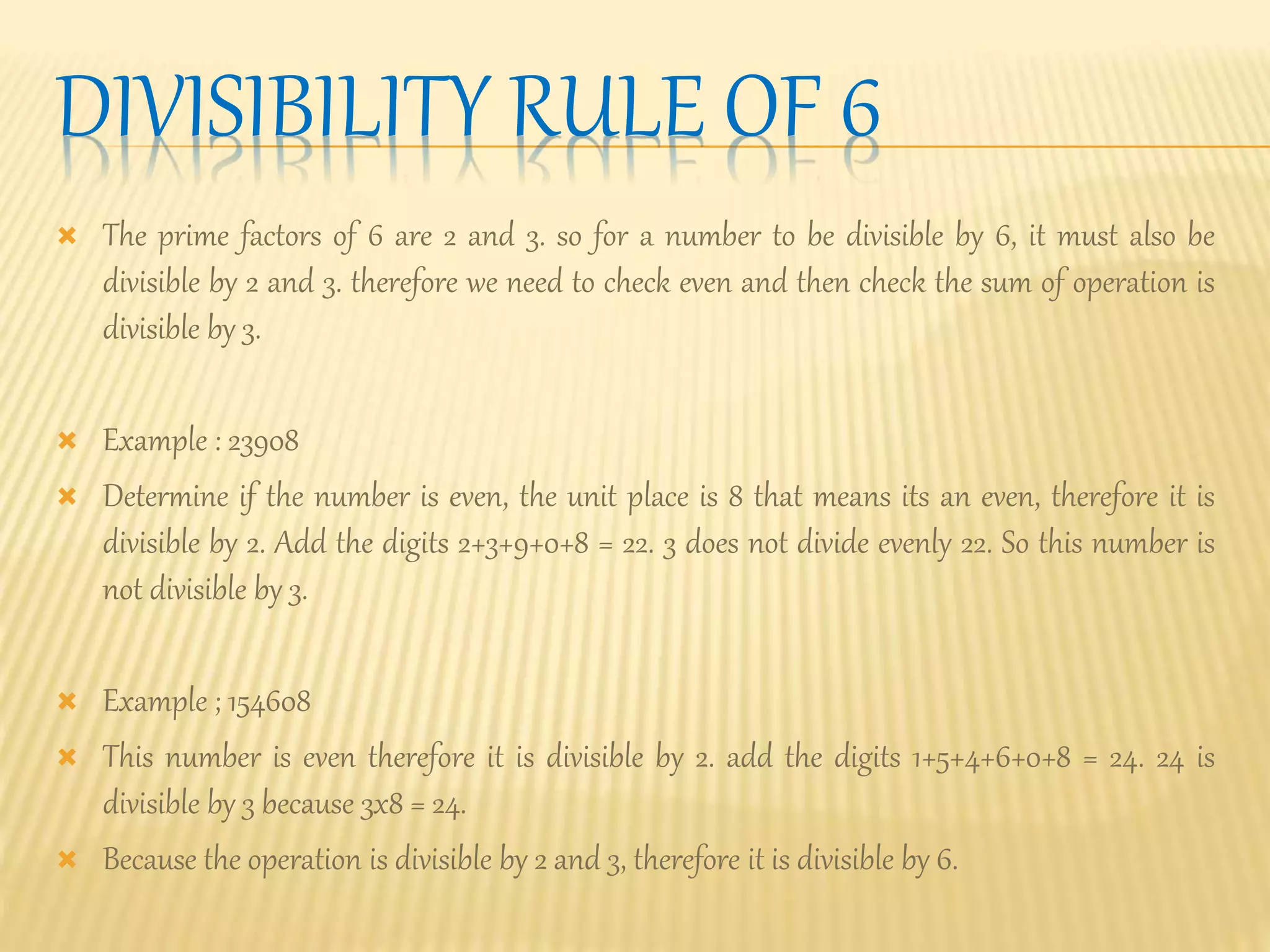 Mathematics - Divisibility Rules From 0 To 12 | PPTX